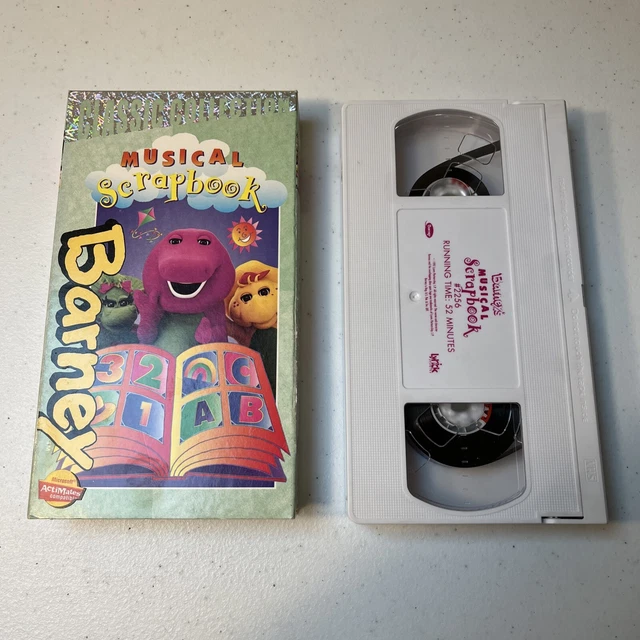 BARNEY MUSICAL SCRAPBOOK VHS 1997 Lyrick Studios Kids Video Tape Works ...