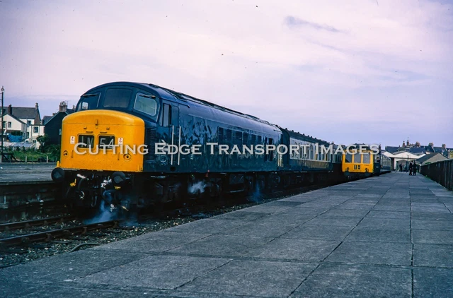 ORIGINAL RAILWAY SLIDE: DMU, Class 45 Diesel (D)127 at Newquay 1972 47/ ...