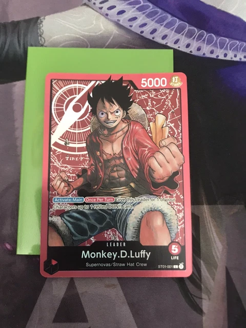 ST01-001 MONKEY.D.LUFFY LEADER foil One Piece TCG Card straw hat crew ...