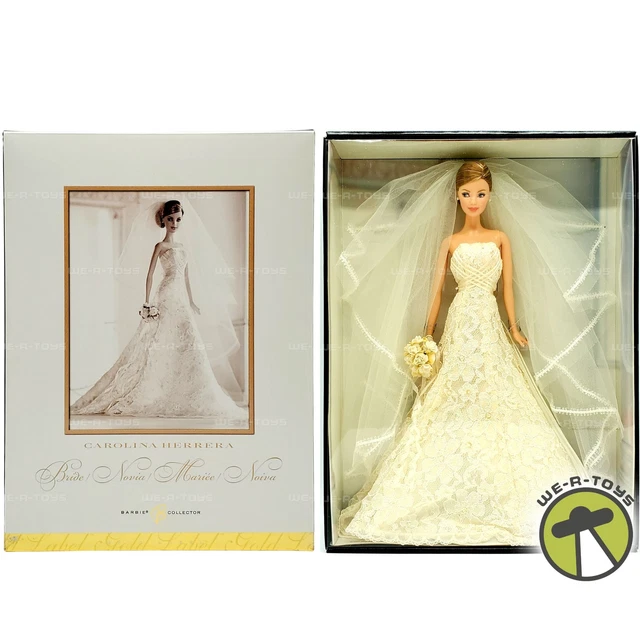 BARBIE COLLECTOR CAROLINA Herrera Designer Bride Doll Gold Label Mattel ...