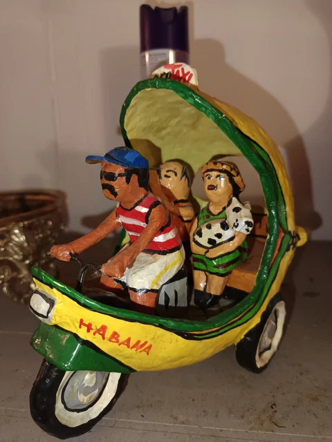 GRANDE SCULPTURE COCO taxi papier mâché de Cuba trés rare 20x17x10 Cms ...