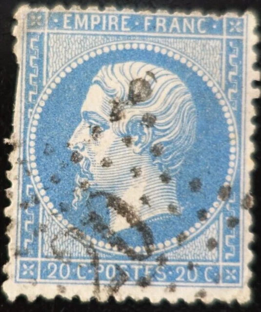 FRANCE TIMBRE NAPOLÉON N°22 BLEU oblitéré ÉTOILE de PARIS N°20 EUR 1,50 ...
