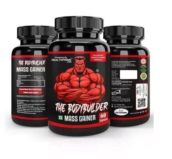 THE BODYBUILDER MASS Gainer Capsule For Muscle & Weight Gain (60 ...