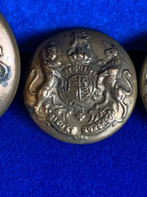 X5 BRITISH ARMY General Service Corps Buttons Kings crown Vintage GVIR ...