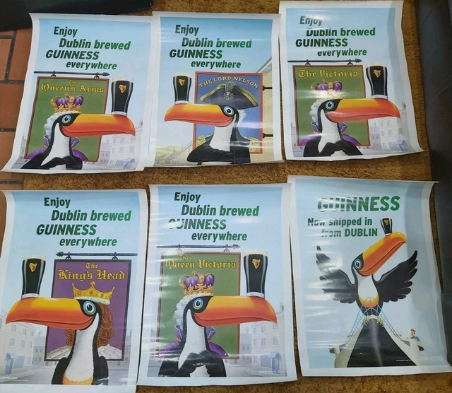ORIGINAL GUINNESS POSTERS Set of nine 60 x 42 cm £239.89 - PicClick UK