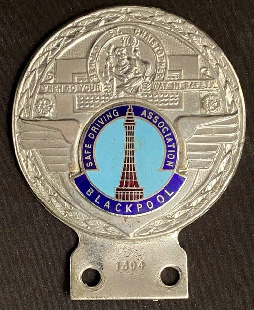 BLACKPOOL SAFE DRIVING Association Enamel Car Badge Emblem Insignia £85 ...