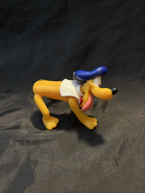 DISNEY PLUTO FULLY Poseable Action Figure 4" 1990 VTG Epcot French ...