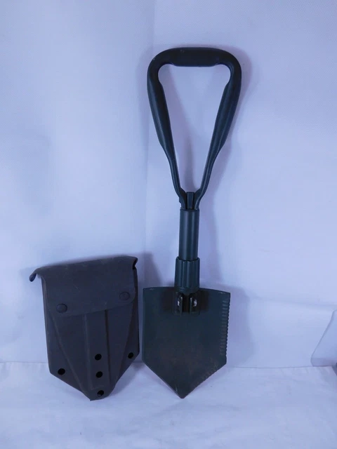 MILITARY COMPACT FOLDING Shovel c/w Pouch ~ Steel Entrenching Tool ...