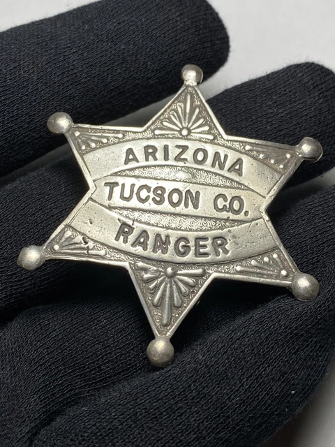 RARE ANTIQUE OBSOLETE Tucson Arizona Ranger Police Badge Sterling ...