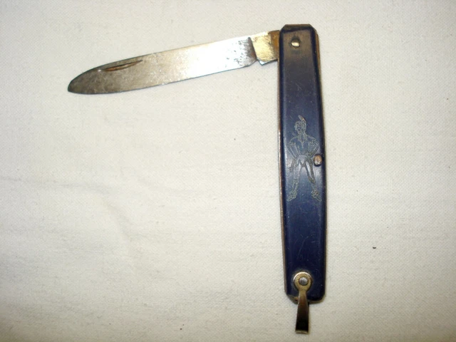 ANCIEN COUTEAU, KNIFE, Figuratif d'écolier Peter Pan EUR 20,00 ...