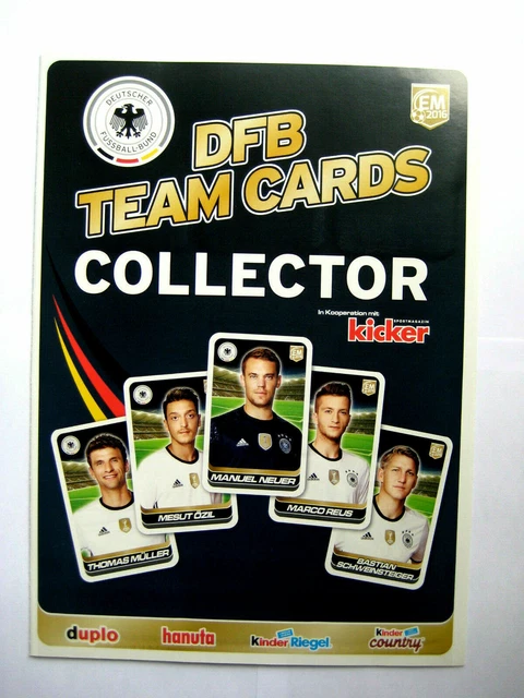 DFB TEAM CARDS Collector Duplo Hanuta Ferrero EM 2016 leer EUR 1,00 ...