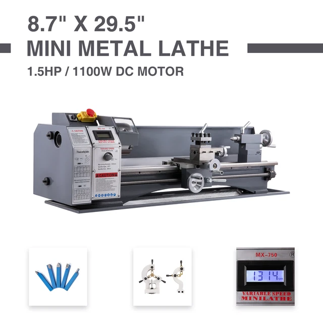 VARIABLE SPEED MINI Metal Lathe Machine Woodturning Milling Tool 1100W ...