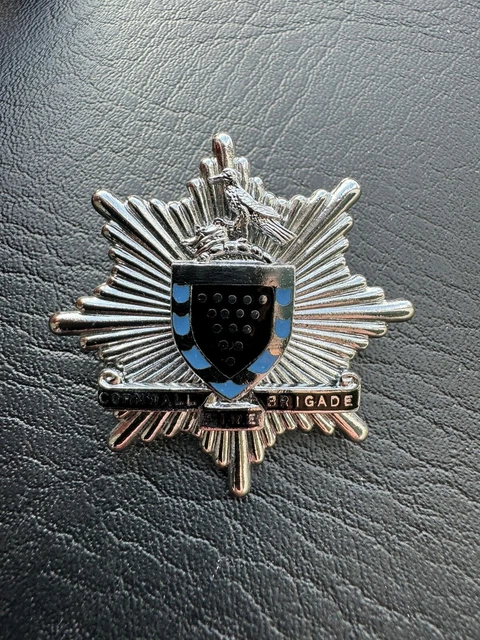 OBSOLETE CORNWALL FIRE Brigade Service Kernow Enamel Cap Hat Uniform ...