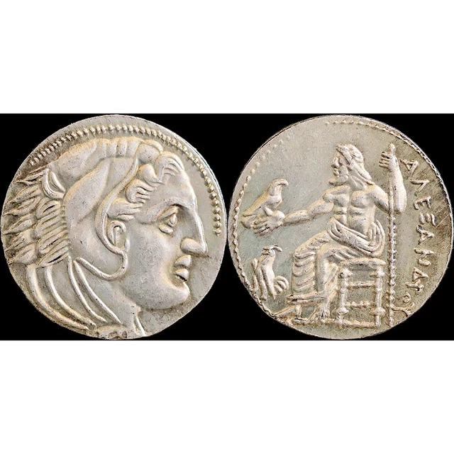 320-306 BC ANCIENT Greek Coin Head of Herakles and Zeus - Tetradrachm ...