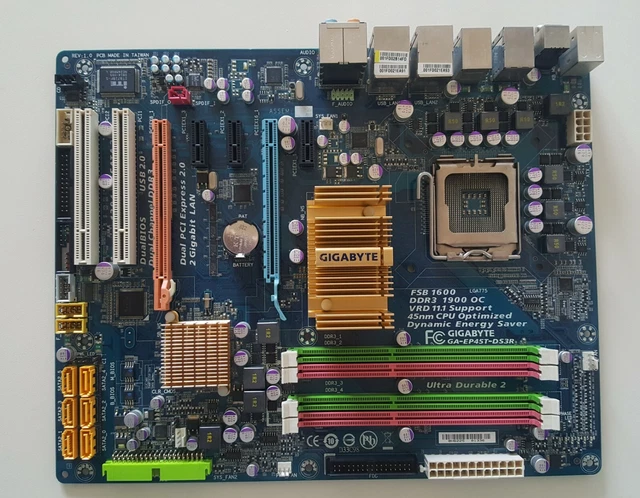 GIGABYTE GA-EP45T-DS3R INTEL P45 Lga 775 Ddr3 Sata Ii Atx Motherboard ...
