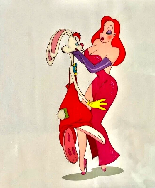 DISNEY ANIMATION SERIGRAPH CEL WHO FRAMED ROGER RABBIT & JESSICA framed ...