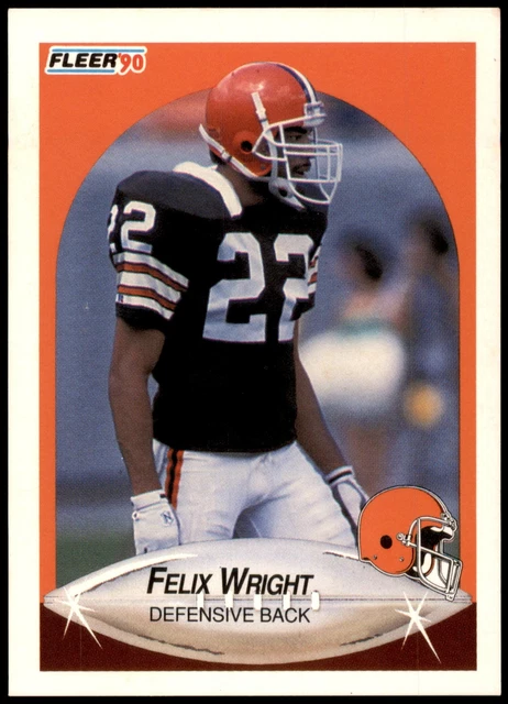 FELIX WRIGHT #60A 1990 Fleer étoile inférieure droite du logo AFC ...