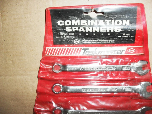 TASKMASTER SPANNERS(METRIC) VINTAGE Cabinet Tool Kit Tools Made In West ...