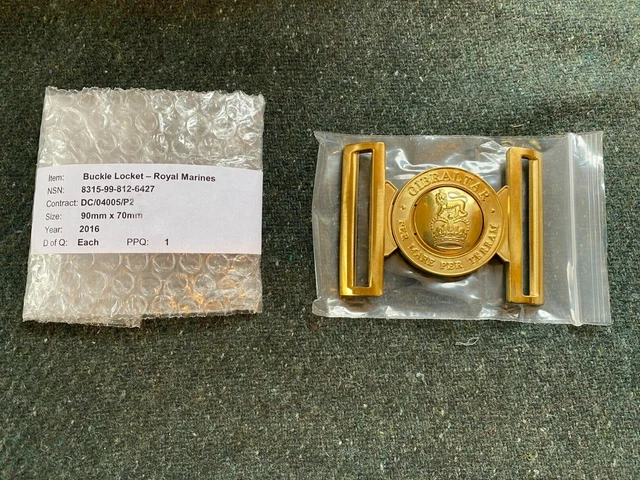 ORIGINAL BRITISH ROYAL Marines RM Brass Locket Union Ceremonial Belt ...