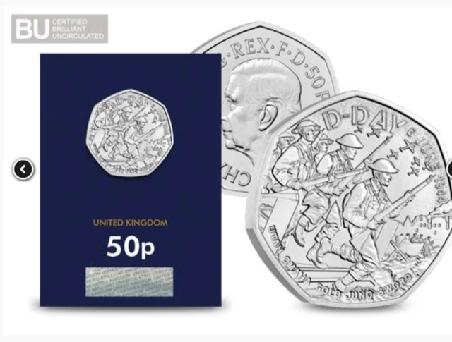 2024 50P COIN D-DAY 80TH ANNIVERSARY IN A CERTIFIED CARD ( PRE ORDER) £ ...