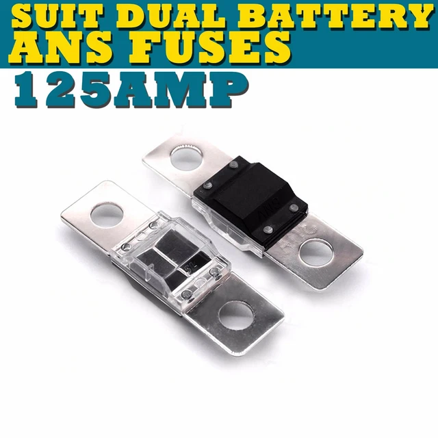 2PCS 125A MIDI Ans Fuses Suit Dual Battery Or Solar 125Amp Bolt Down ...