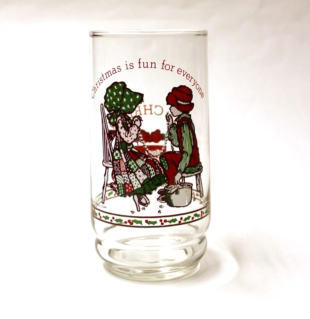 Vintage 1977 Limited Edition Holly Hobbie Coca Cola Christmas Glass