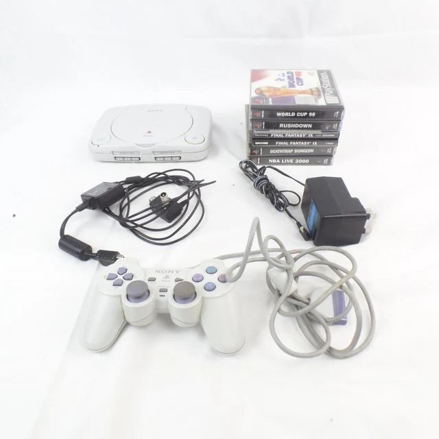 SONY PLAYSTATION PS One SCPH-102 Console with Controller, wires & 5 ...