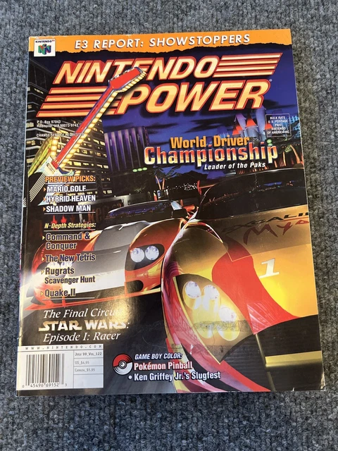 NINTENDO POWER MAGAZINE July 1999 World Driver Championship w/Poster ...