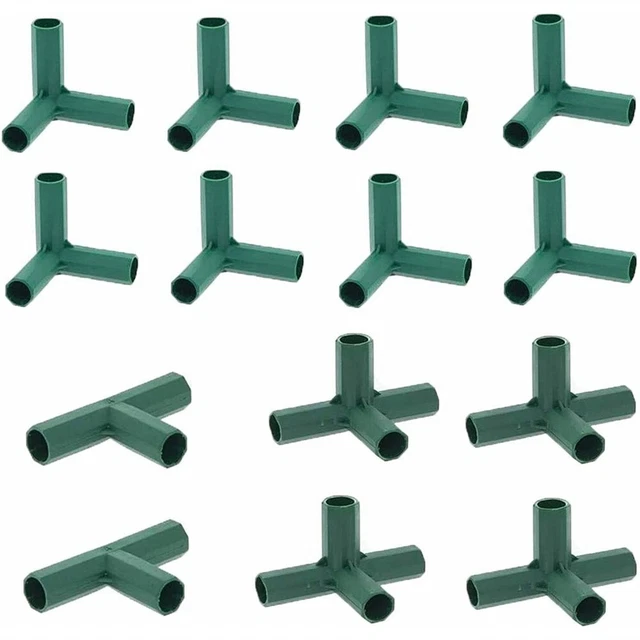 GREENHOUSE FRAME CONNECTOR PVC Fitting Set 14pcs Garden Frame Canes ...