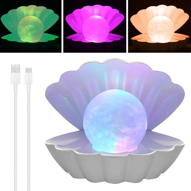 RGB SHELL PEARL Lamp Night Light With 8 RGB Colors Night Light For Bar ...