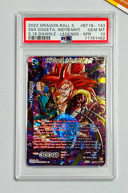 DRAGON BALL SUPER PSA 10 SS4 Gogeta Indomitable Mht SPR BT18 Dawn Z Legends #143 EUR 69,00 ...