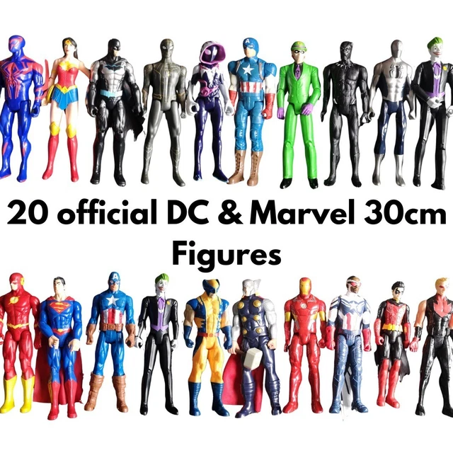 OFFICIAL MARVEL & DC Super Hero Toy Figures Bundle - 20 x large 30cm ...