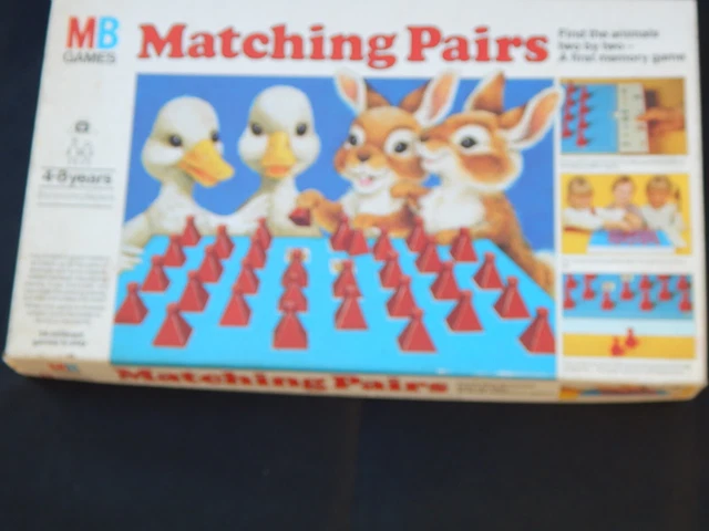 VINTAGE 1980S MATCHING Pairs MB games Family Board Game £9.95 - PicClick UK