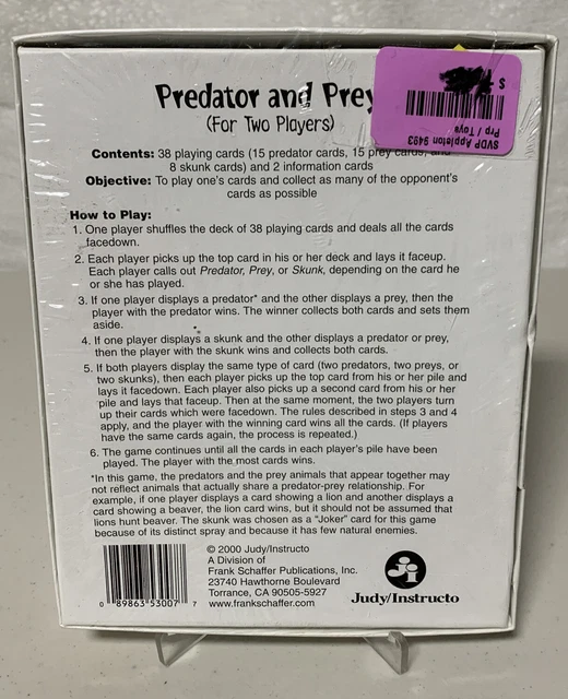 VINTAGE JUDY INSTRUCTO Science Card Game Predator And Prey Grades 3-4 £ ...