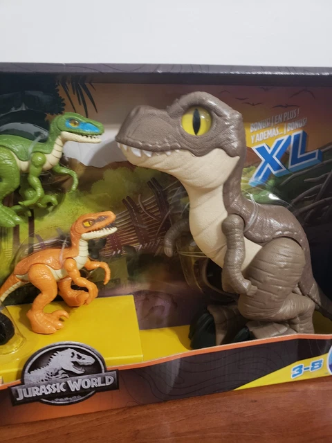 DINOSAUR JURASSIC WORLD Fisher-Price Imaginext XL Raptor Raid Toy Set T ...