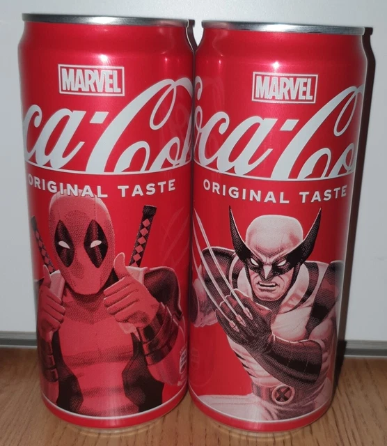 RARE COCA-COLA COKE MARVEL Avengers DEADPOOL & WOLVERINE cans GERMANY ...