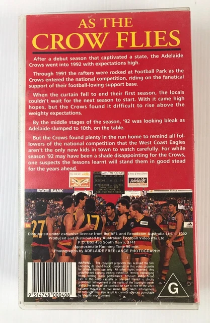 AFL AS THE Crow Flies 1992 Season In Review VHS $40.00 - PicClick AU