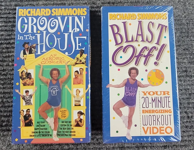 RICHARD SIMMONS WORKOUT VHS Tapes - Groovin in the House & Blast Off ...