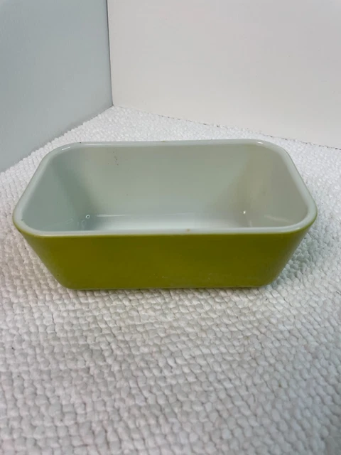 VINTAGE PYREX GREEN Loaf Pan 1 1/2 Pt. Ovenware 6.5" x 4" #0502 $16.60 ...