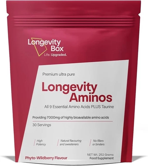 LONGEVITY BOX AMINO Acids Powder - 7000mg of Highly Bioavailable BCAA ...