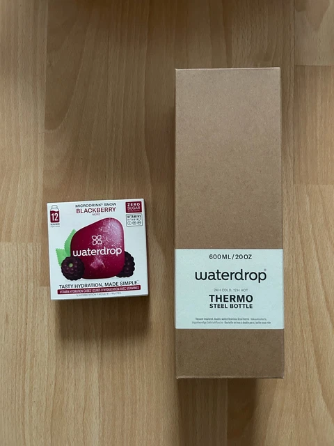 WATERDROP METAL THERMO Steel 600ml bottle - Charcoal brushed colour ...
