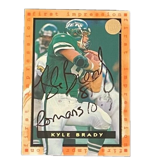 CARTE KYLE BRADY SIGNÉE 1996 FLEER New York Jets ~ AUTHENTIQUE EUR 2,76 ...
