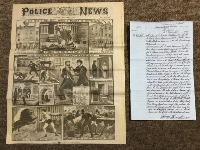 JACK THE RIPPER 1888 POLICE NEWSPAPER (8 PAGES) & POLICE WITNESS ...