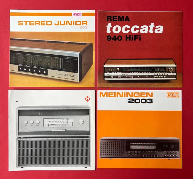 4 X DDR Prospekt 1965 - 78 RFT Radio Stereo Junior, Rema toccata ...
