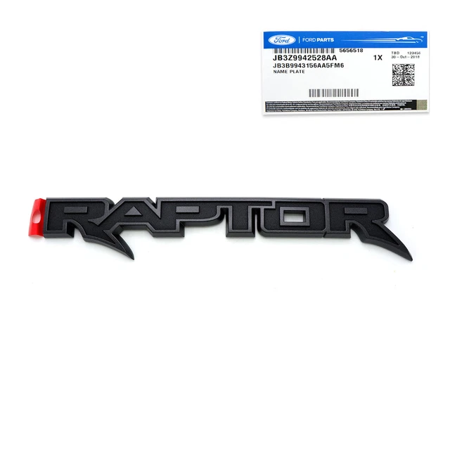 GENUINE RAPTOR REAR Logo Emblem Raptor 3D Black Fits Ford Ranger 2019 ...
