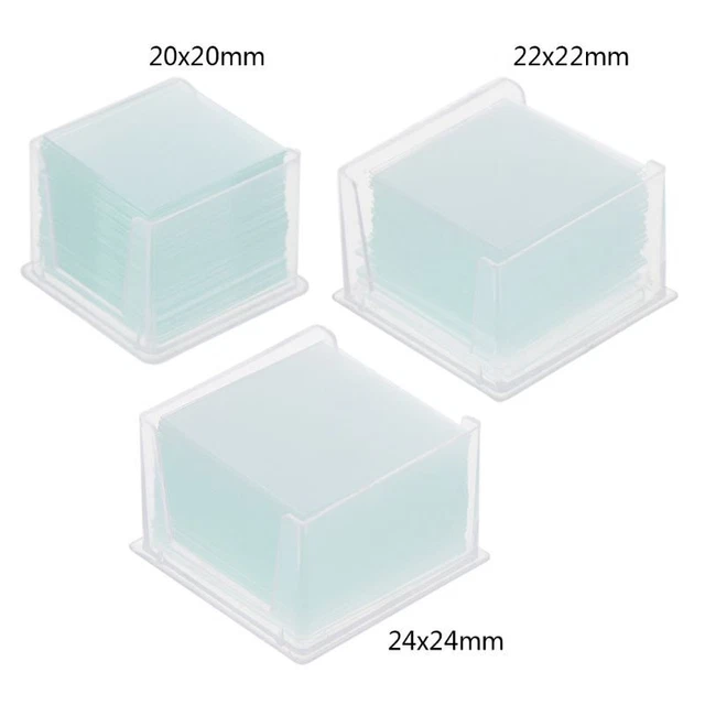 TRANSPARENT SQUARE GLASS Slide Coverslip Coverslides For Microscope ...