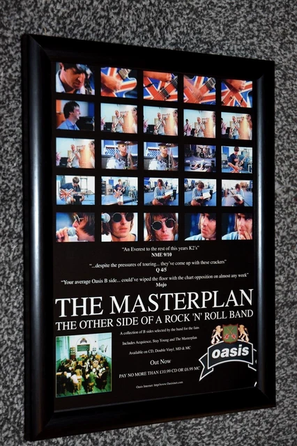 OASIS BAND FRAMED A4 1998 the masterplan ALBUM original ART promo ...