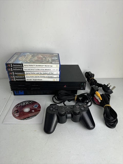 SONY PLAYSTATION 2 Black Console + Controller Bundle Fat PS2 Games EUR ...