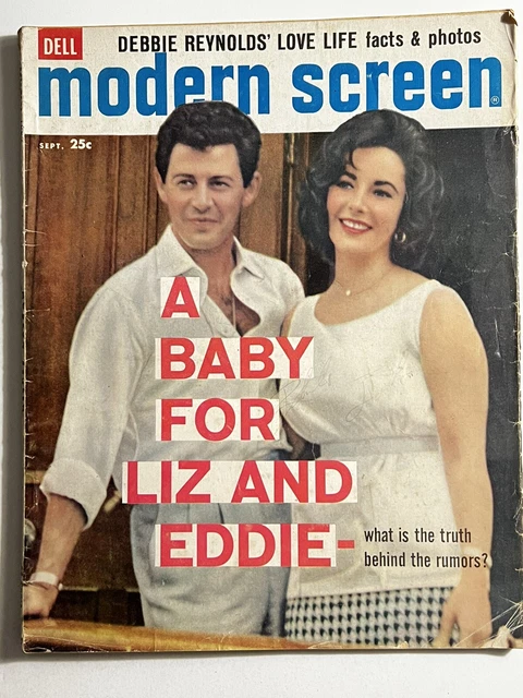 1959 - LIZ TAYLOR Eddie Fisher Affair- MODERN SCREEN Vintage Movie ...