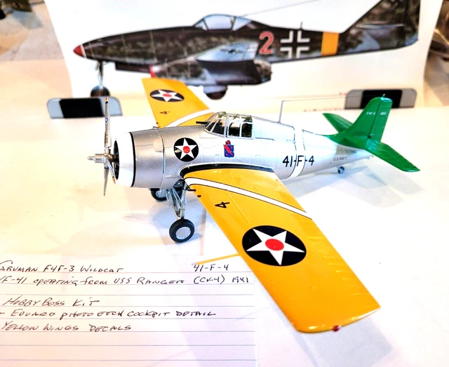 PRO-BUILT HOBBYBOSS GRUMMAN F4F-3 Wildcat 41-F-4 Model Aircraft 1/48 ...